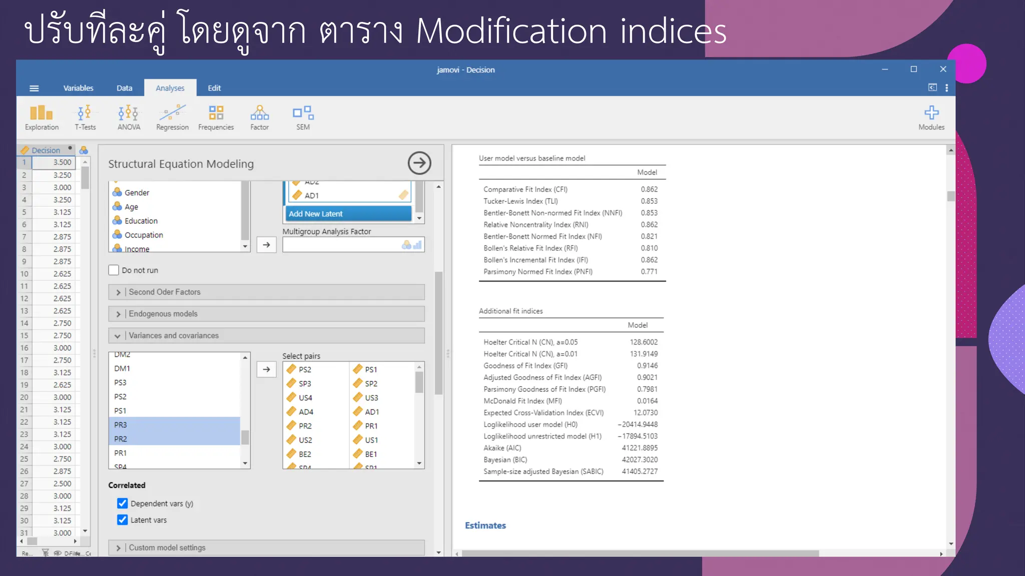 Using JAMOVI in structural equation analysis | PDF
