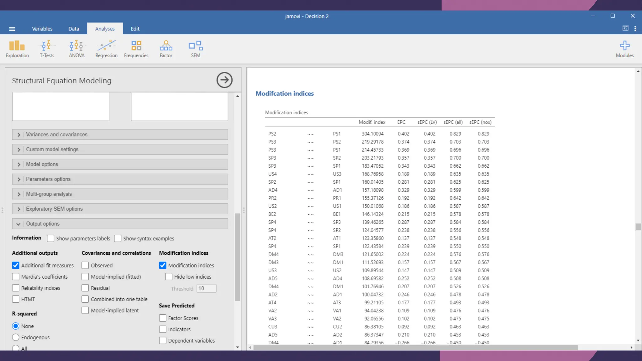 Using JAMOVI in structural equation analysis | PDF