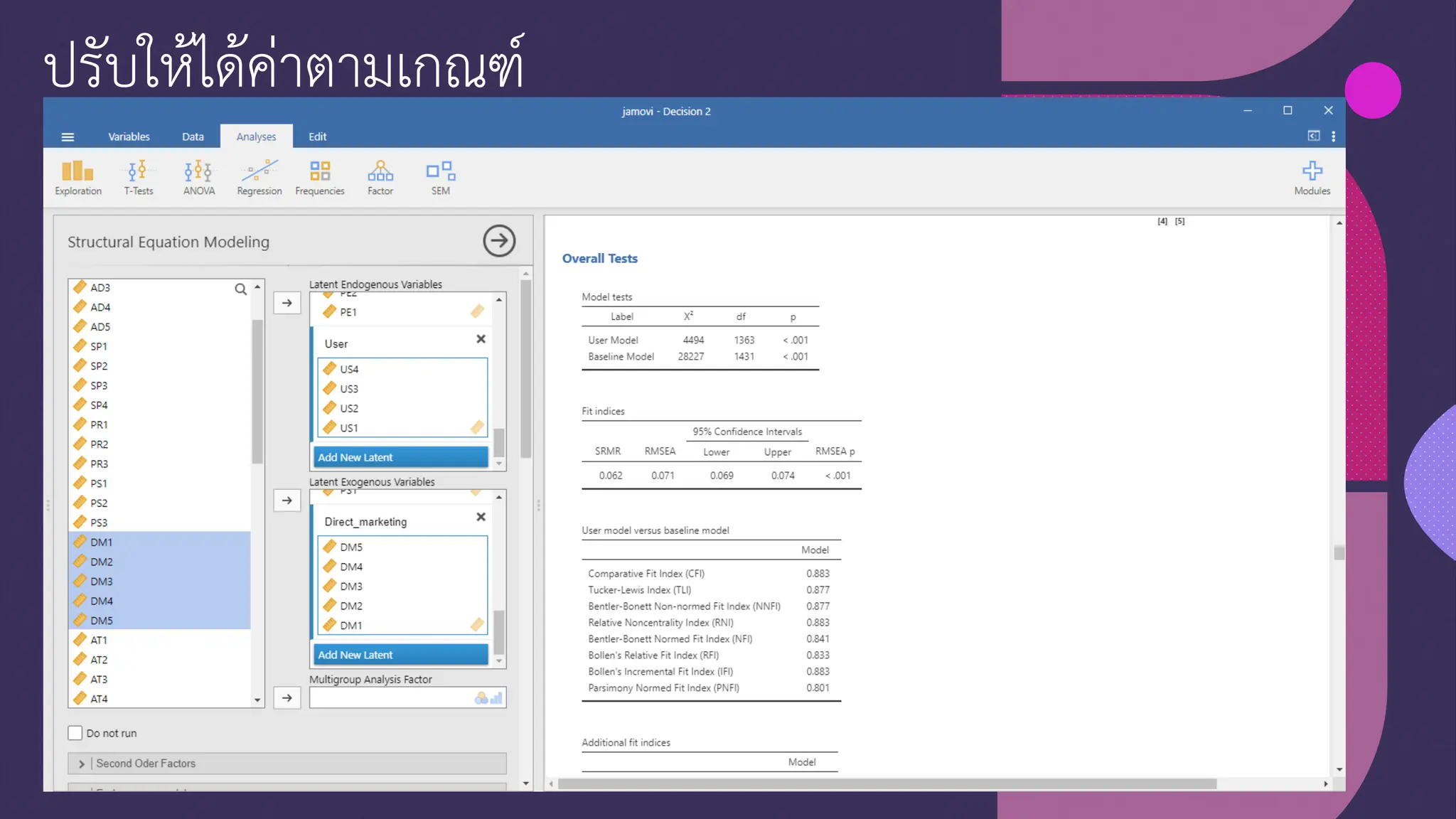 Using JAMOVI in structural equation analysis | PDF