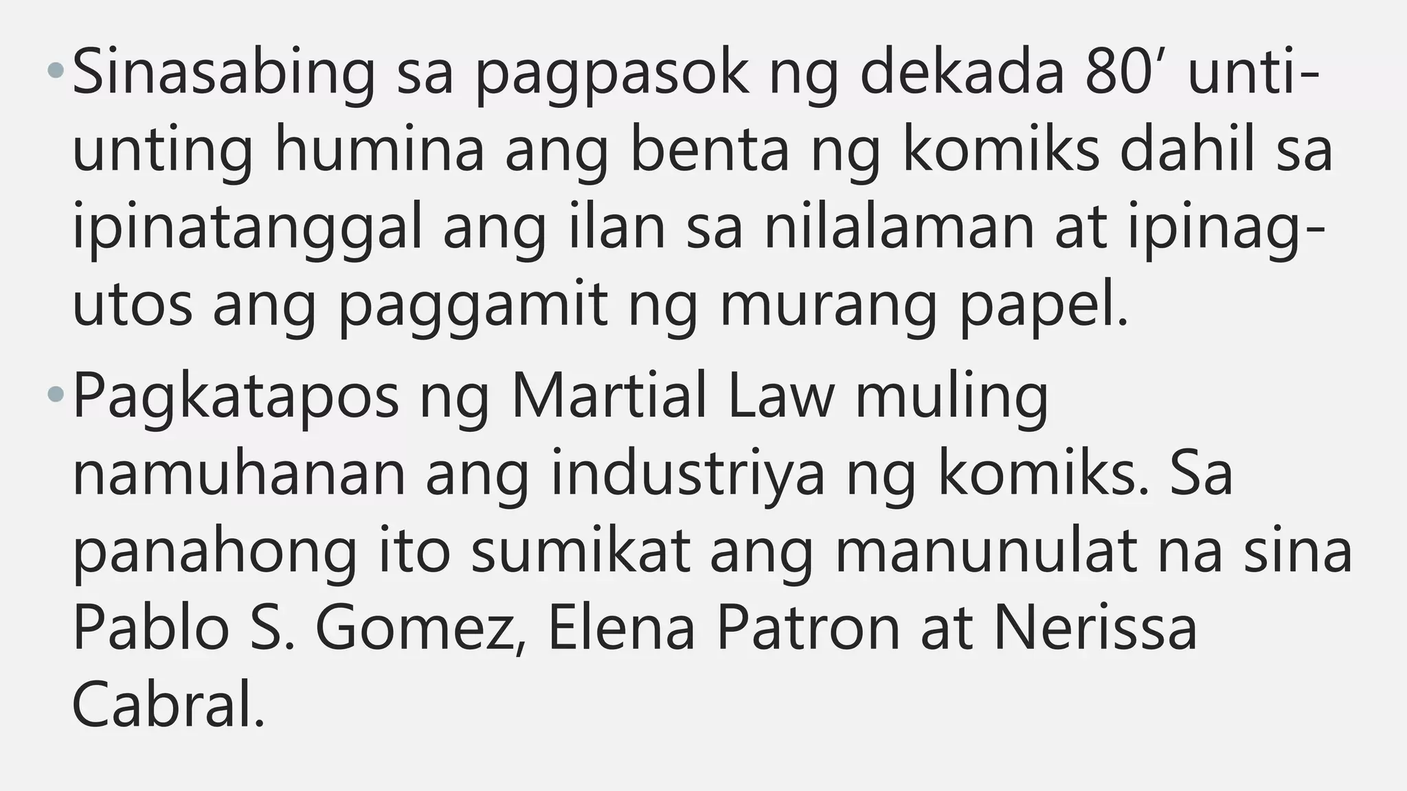 Ang Komiks sa Lipunang Pilipino | PPTX