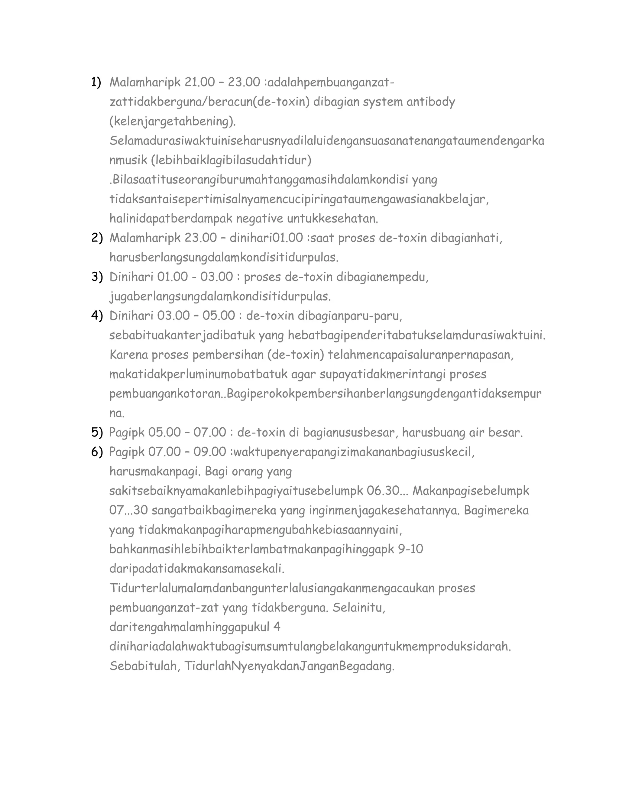 Jam sehat | DOCX