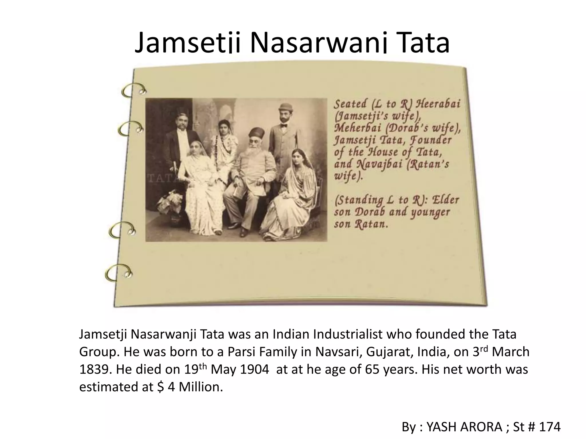Jamsetji nasarwanj tata | PPTX