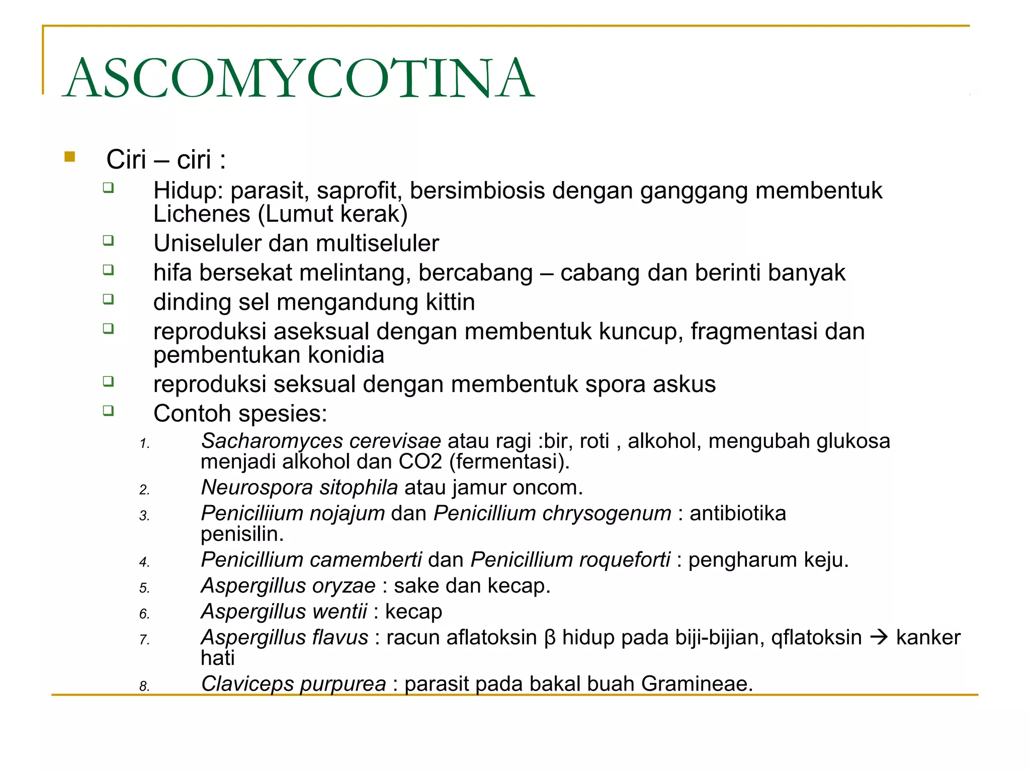 Biologi kelas 10 - Jamur (Fungi) | PPT
