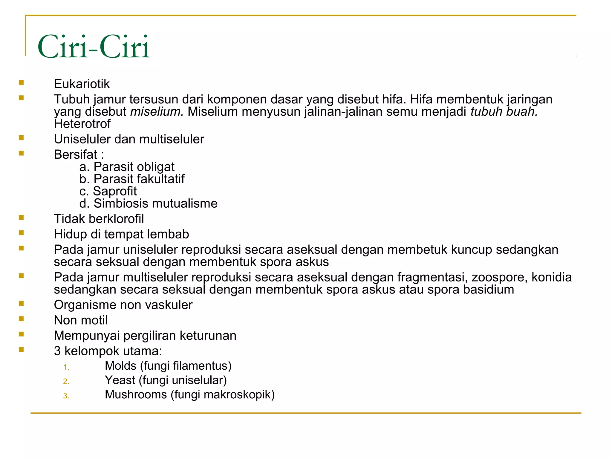 Biologi kelas 10 - Jamur (Fungi) | PPT