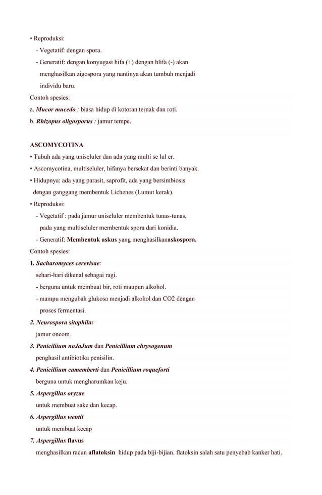 Hasil Pengamatan Jenis-Jenis Jamur | PDF Hasil Pengamatan Jenis-Jenis Jamur | PDF