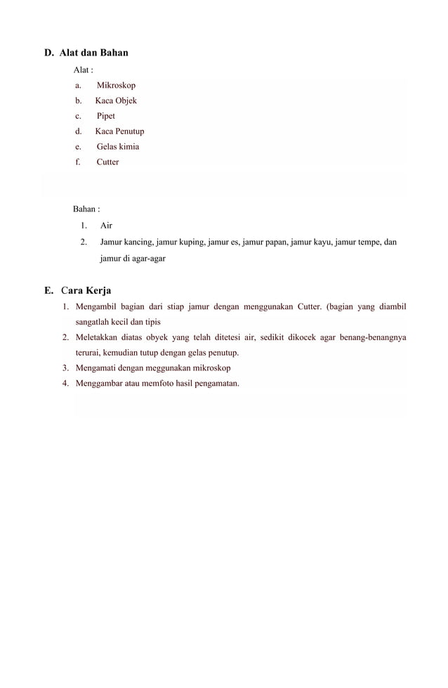 Hasil Pengamatan Jenis-Jenis Jamur | PDF Hasil Pengamatan Jenis-Jenis Jamur | PDF