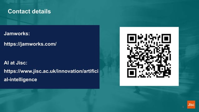 Jamworks pilot and AI at Jisc (20/03/2024) | PPT