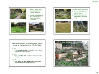 Lawn Alternatives (habitat) - notes | PPT