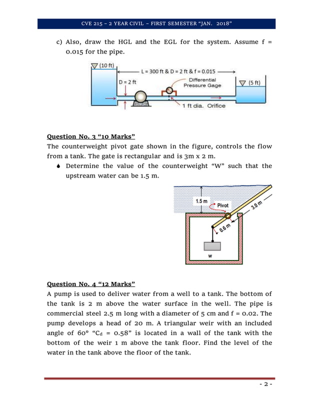 Examples questions in open channel flow | PDF
