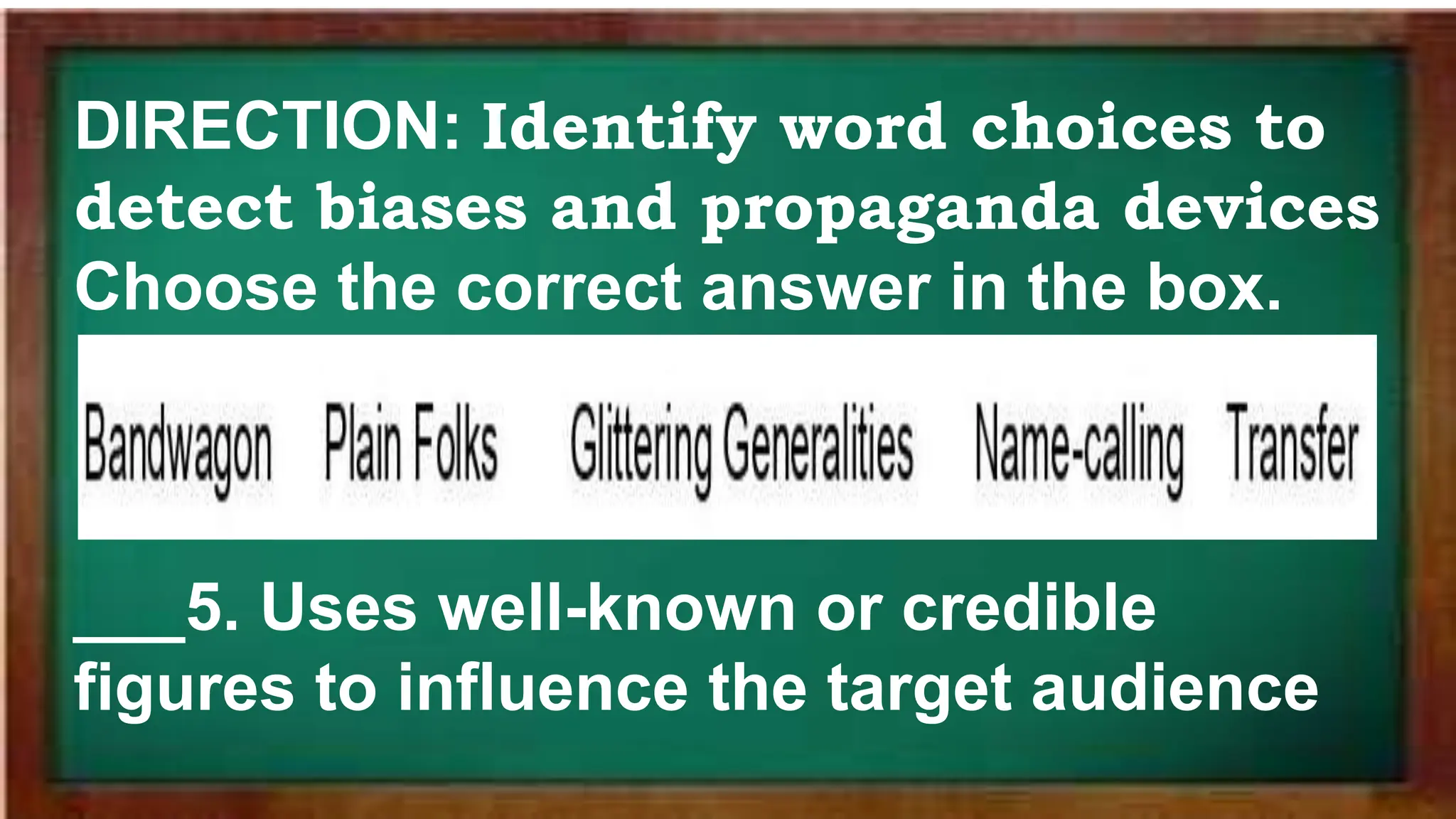 propaganda devices and technique in English 6 | PPTX