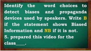 propaganda devices and technique in English 6 | PPTX