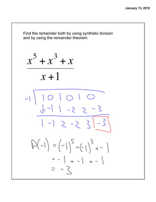 Jan. 8 Remainder Theorem | PDF | Science