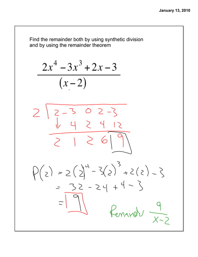 Jan. 8 Remainder Theorem | PDF | Science