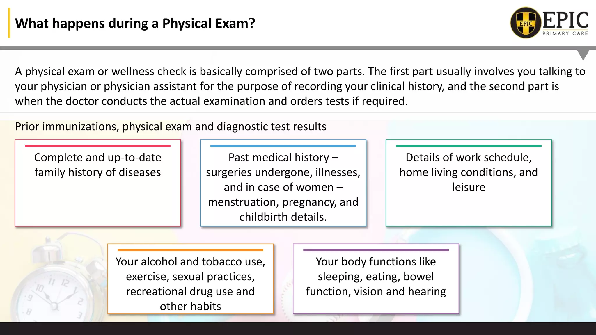 Physical Exams at EPIC PC for Adult, Child and Sports | PPTX