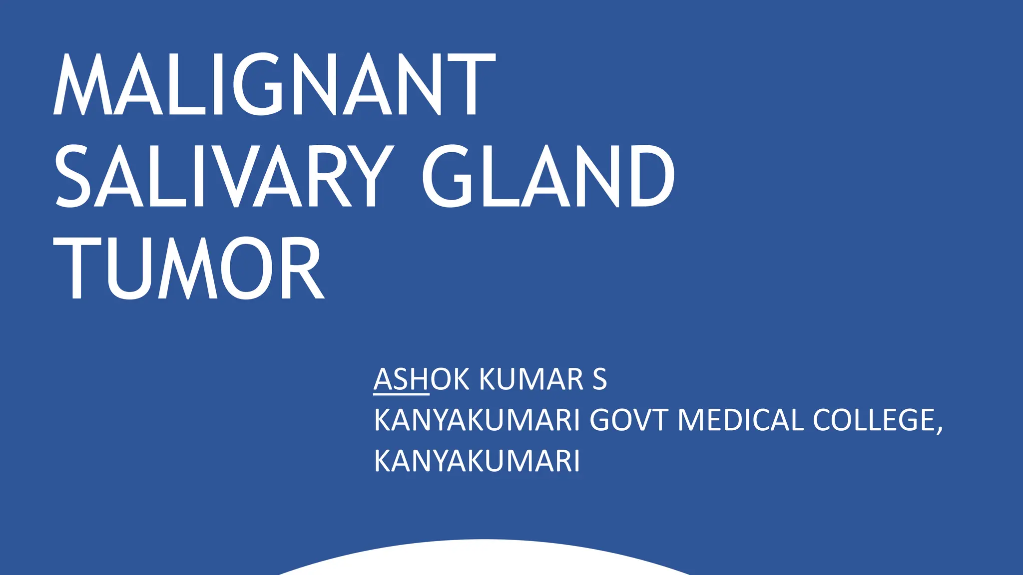 Malignant Salivary Gland Tumor and it's pathology. | PPTX
