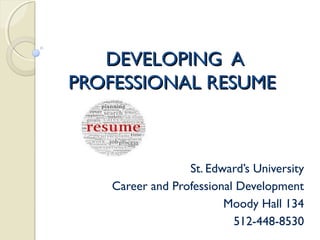 Jan 23 revised ppt resume workshop | PPT