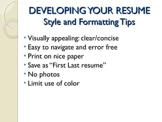 Jan 23 revised ppt resume workshop | PPT