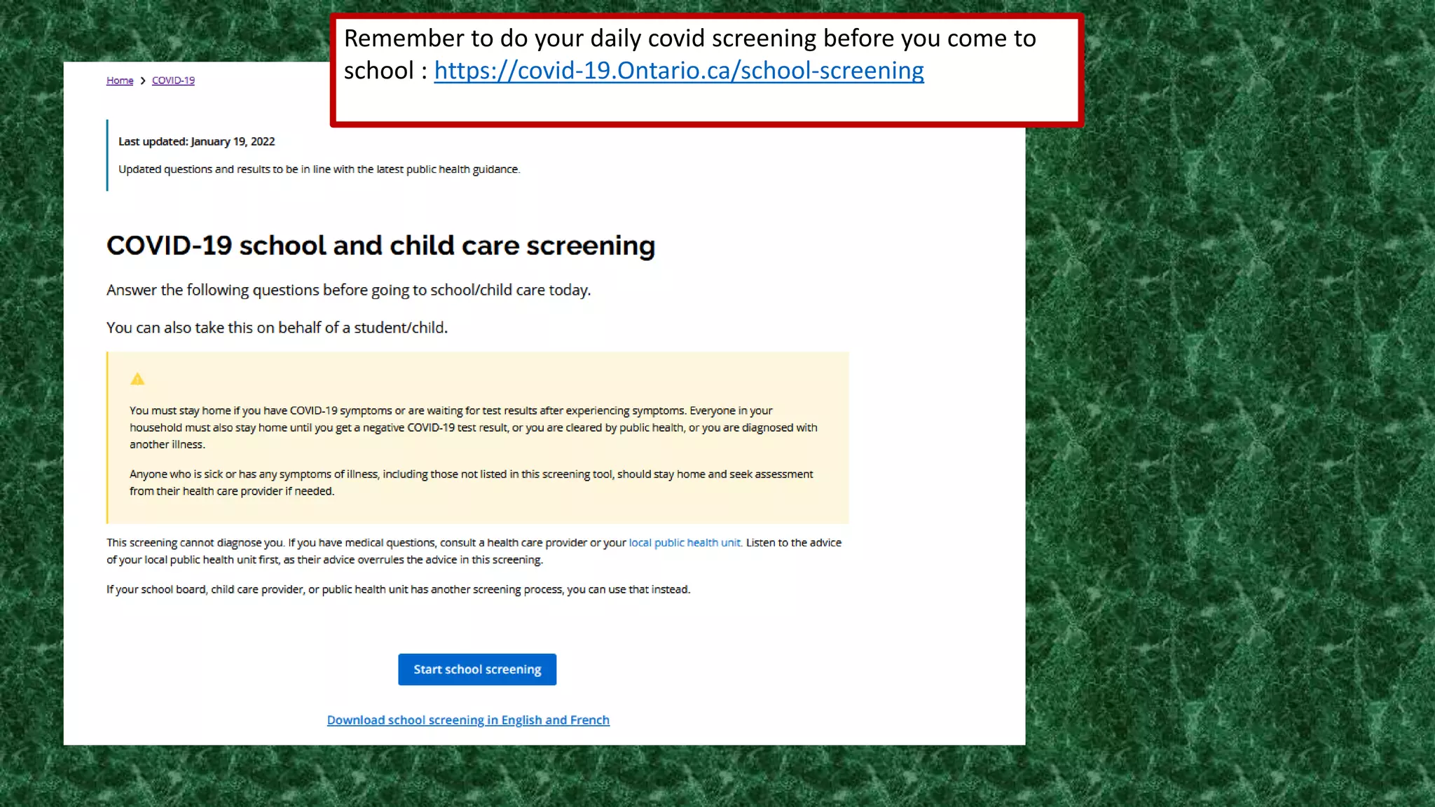 Announcements-Monday January 24, 2022 | PPT