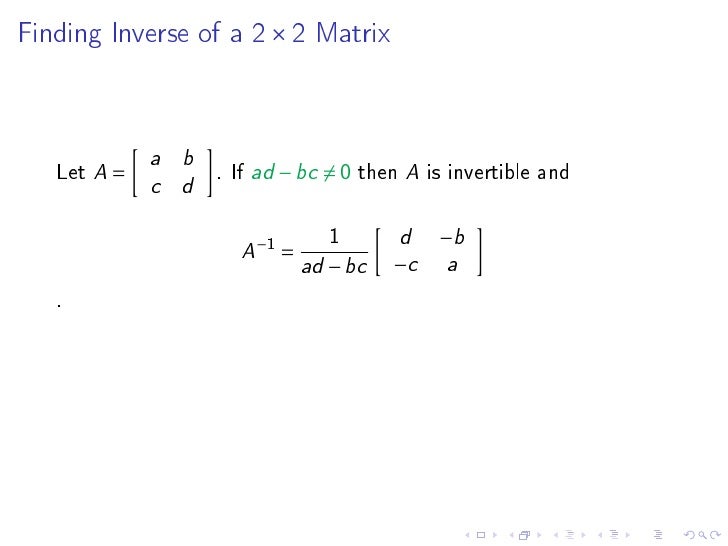 Matrix multiplication, inverse