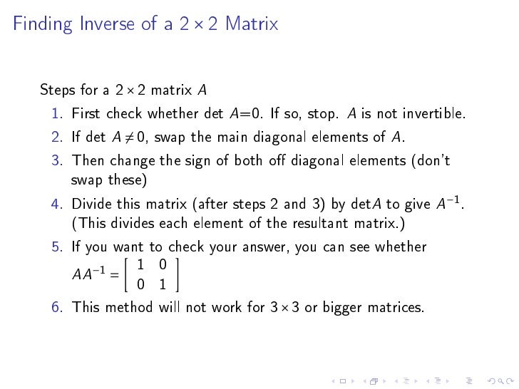 Matrix multiplication, inverse