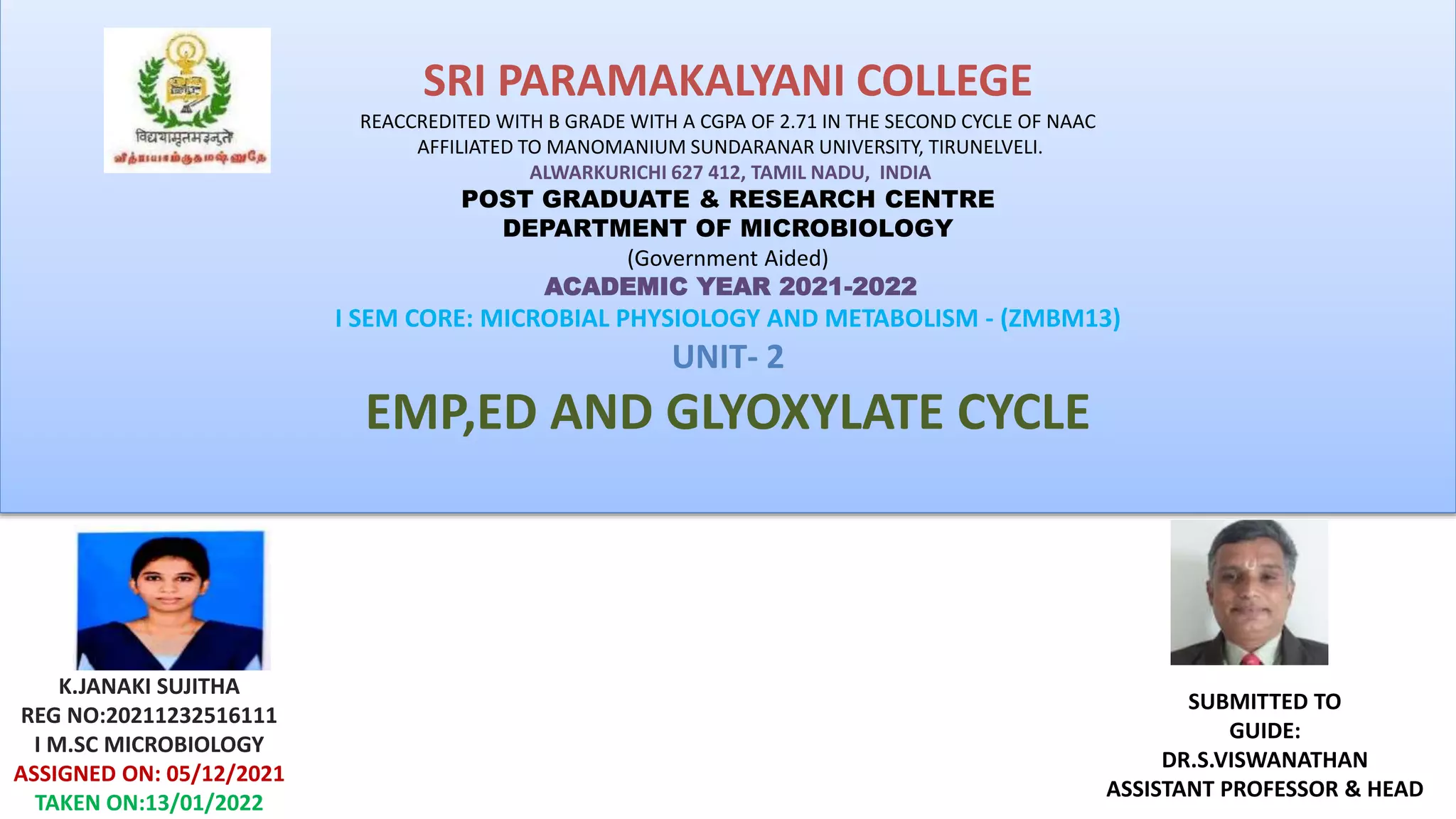 EMP,ED,GLYOXYLATE PATHWAY | PPTX
