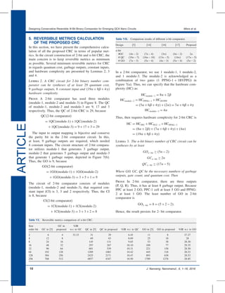 Designing Conservative Reversible N-Bit Binary Comparator for Emerging Quantum-Dot Cellular ...