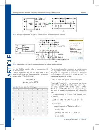 Designing Conservative Reversible N-Bit Binary Comparator for Emerging Quantum-Dot Cellular ...
