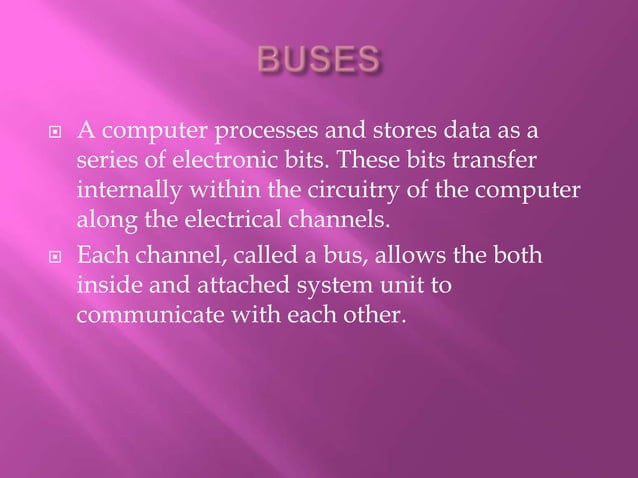 Buses in a computer | PPTX
