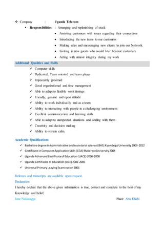 Janat cv | DOCX