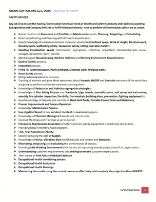 HSE/FACILITATION OFFICER (NEBOSH CERTIFIED) | DOCX | Civil Engineering ...