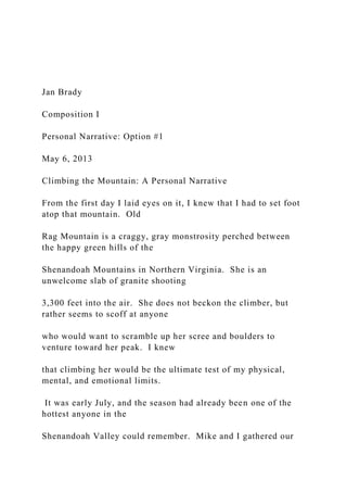 Jan Brady Composition I Personal Narrative Option #1 .docx