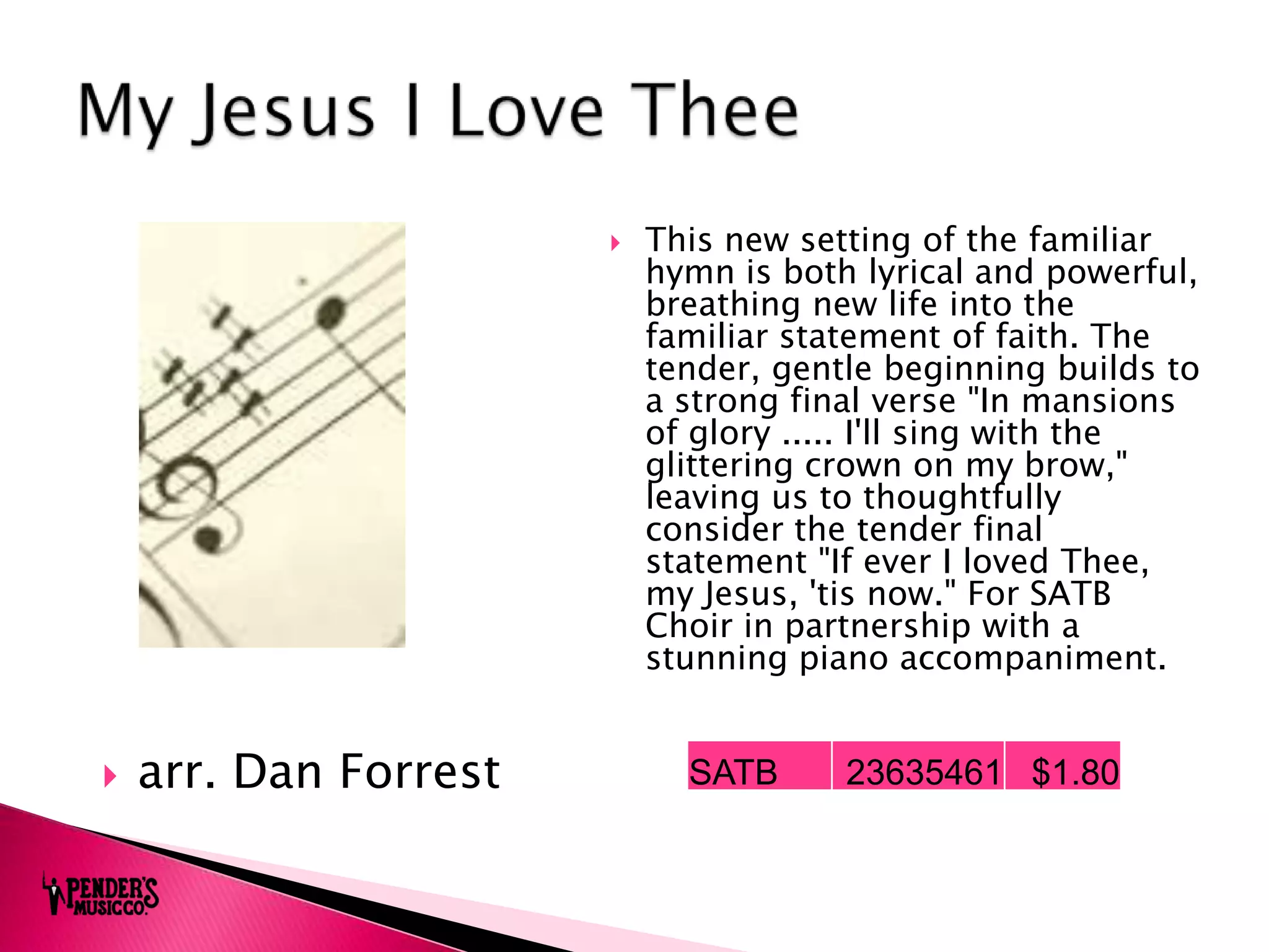 Church Choir Sheet Music | Spring Selections 2012 | PPTX