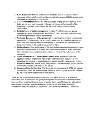 Guidelines to receive NABL Accreditation | PDF