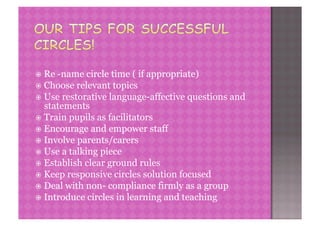 The use of circles in secondary schools. | PPT
