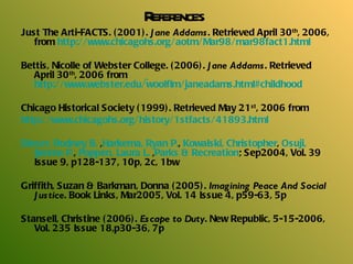 Jane Addams Timeline