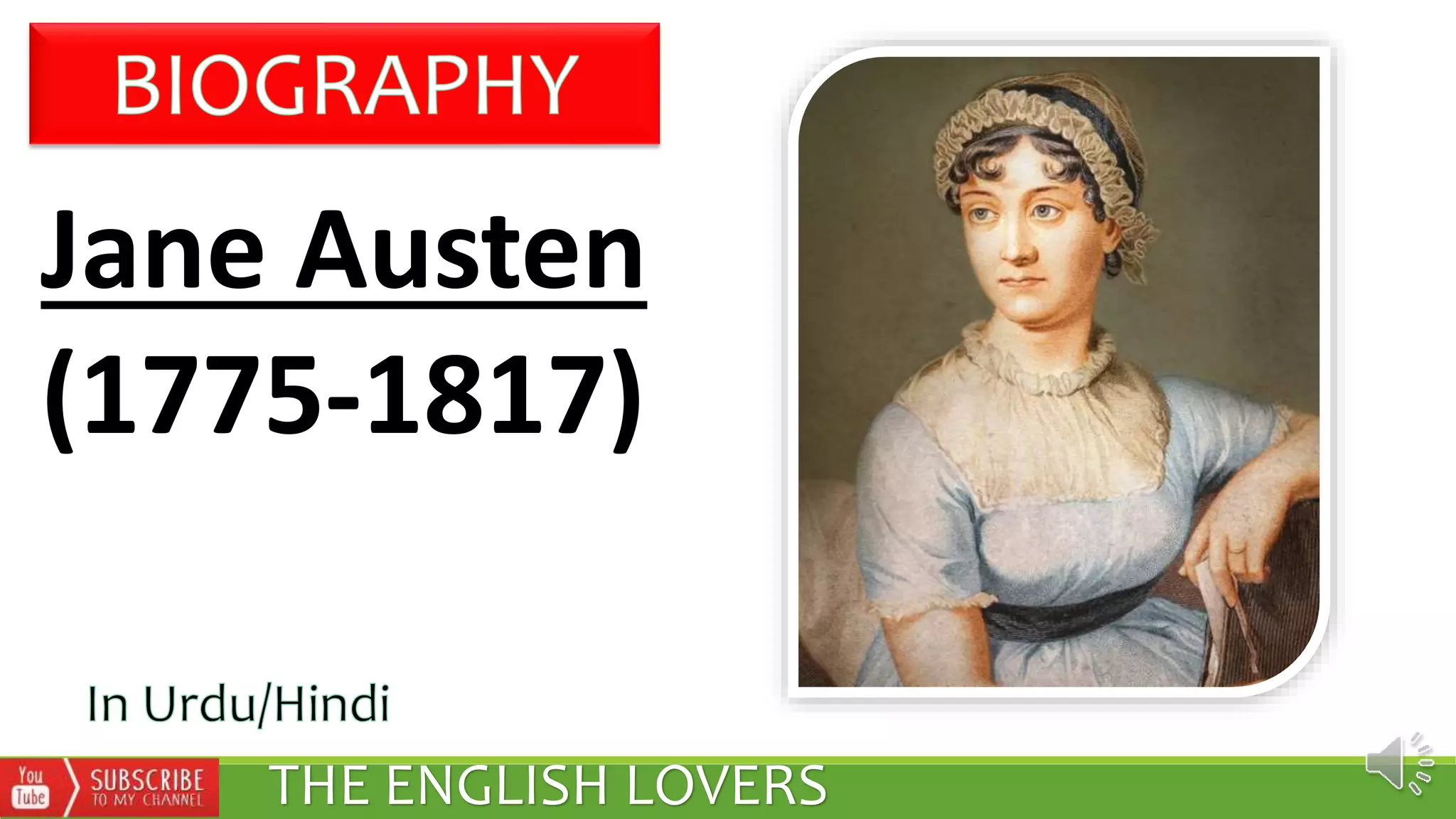 Biography Jane austen | PPTX | Fiction | Books and Literature