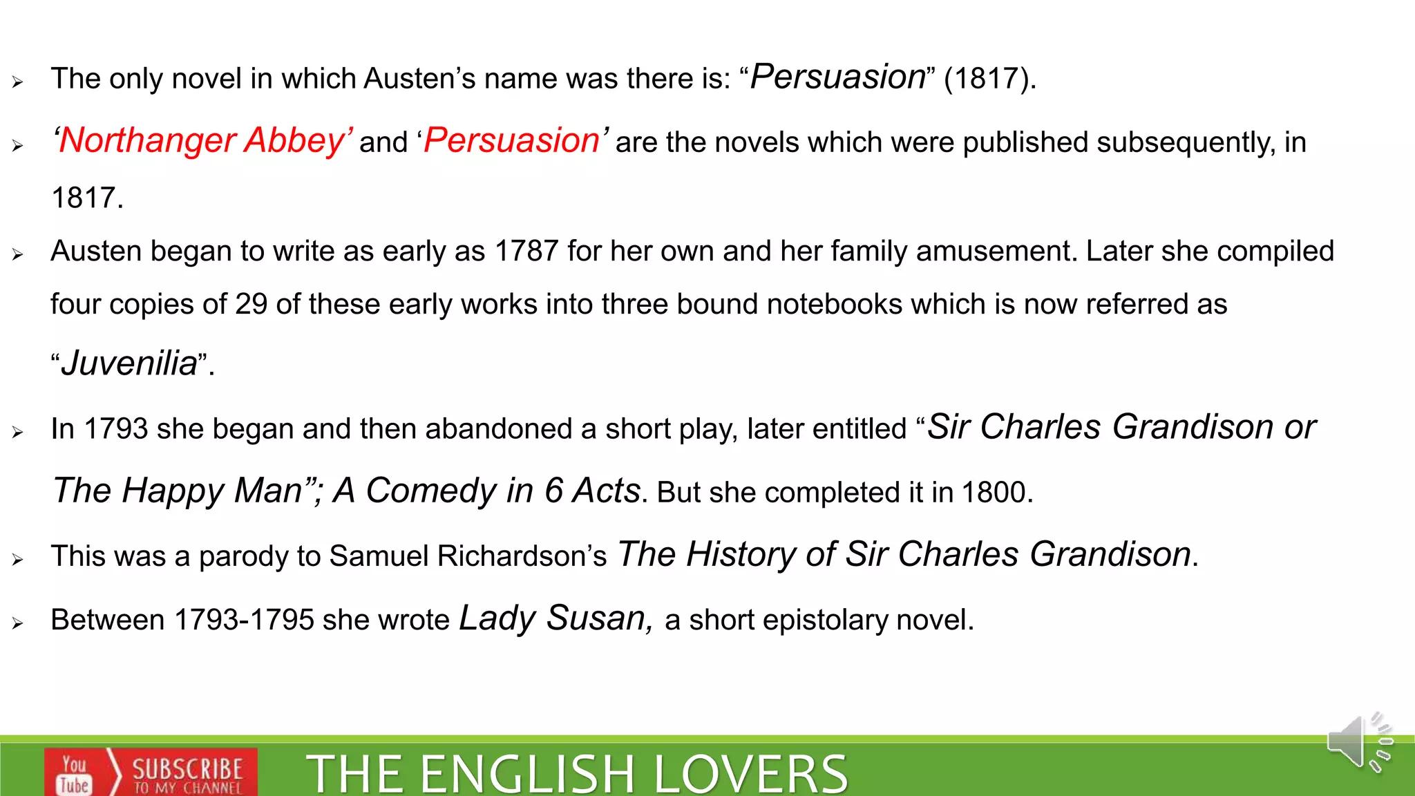 Biography Jane austen | PPTX
