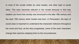 social class in Persuasion, 1817 by Jane Austen | PPTX | Marriage and ...