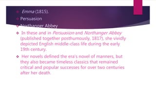 Jane austen (novelist) | PPT