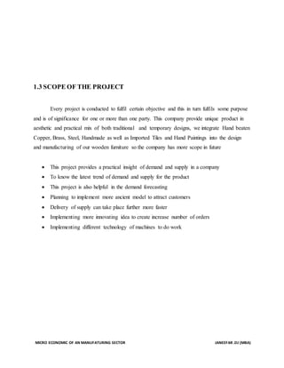 MICRO ECONOMIC IN MANUFATURING SECTOR (PROJECT REPORT) | DOCX