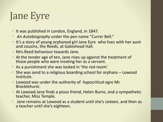 Jane eyre by charlotte bronte | PPTX