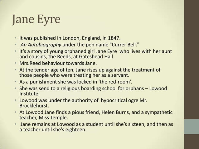 Jane eyre by charlotte bronte | PPTX