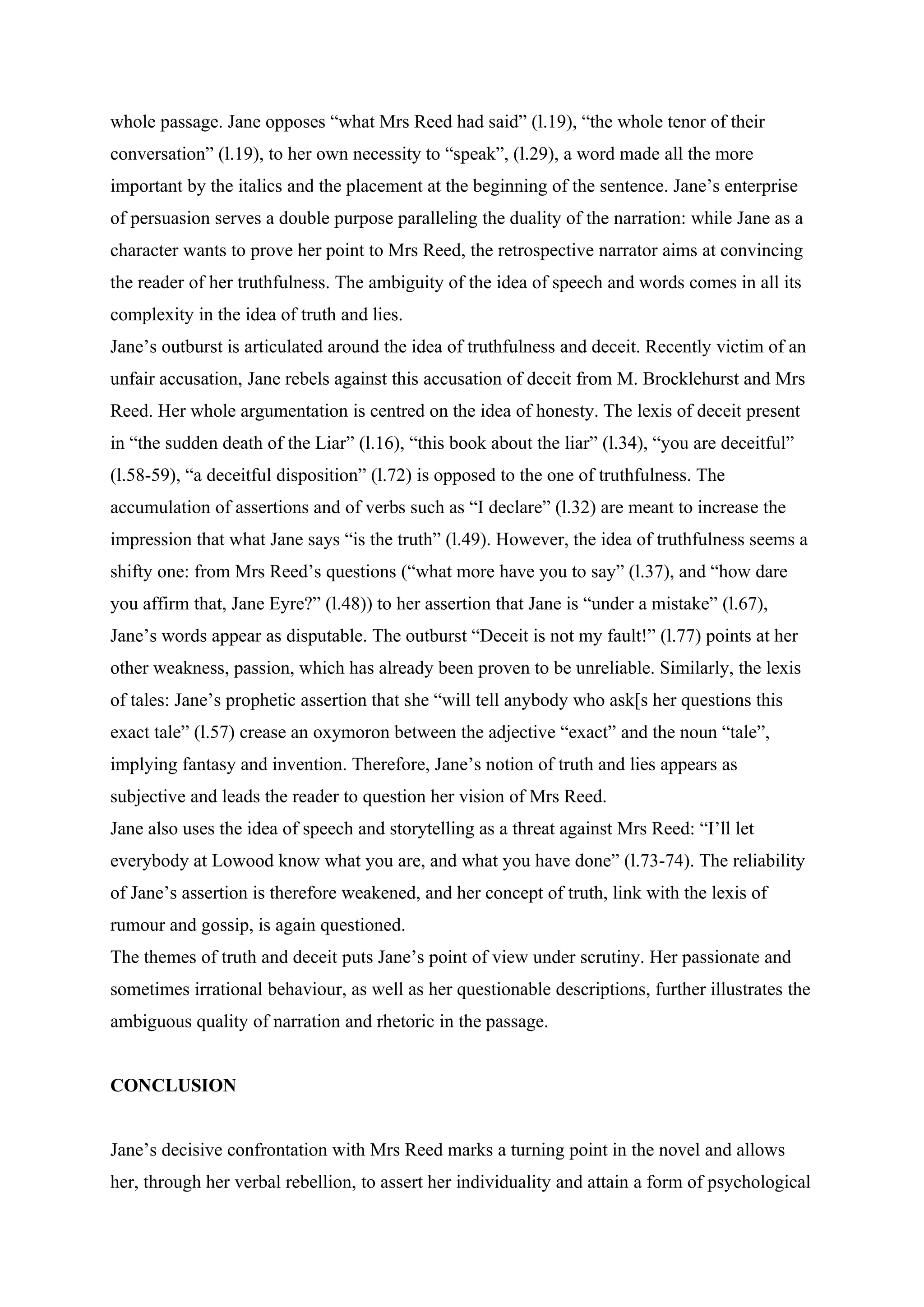 Jane Eyre Commentaire Ej | DOC