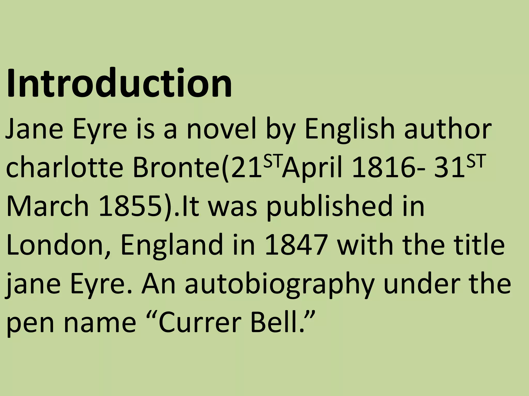 Jane eyre presentation | PPTX