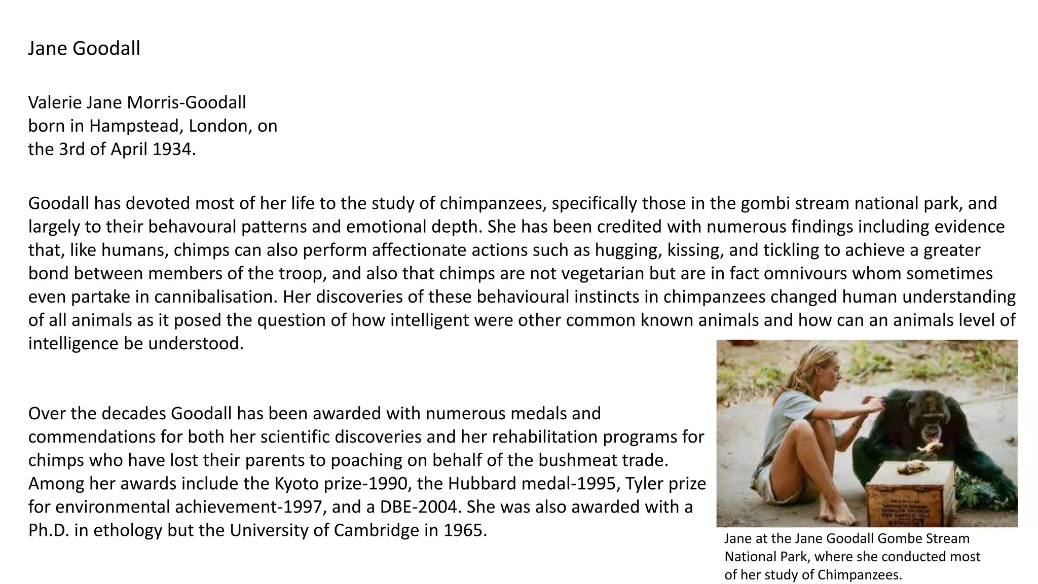 Jane goodall powerpoint slide | PPTX