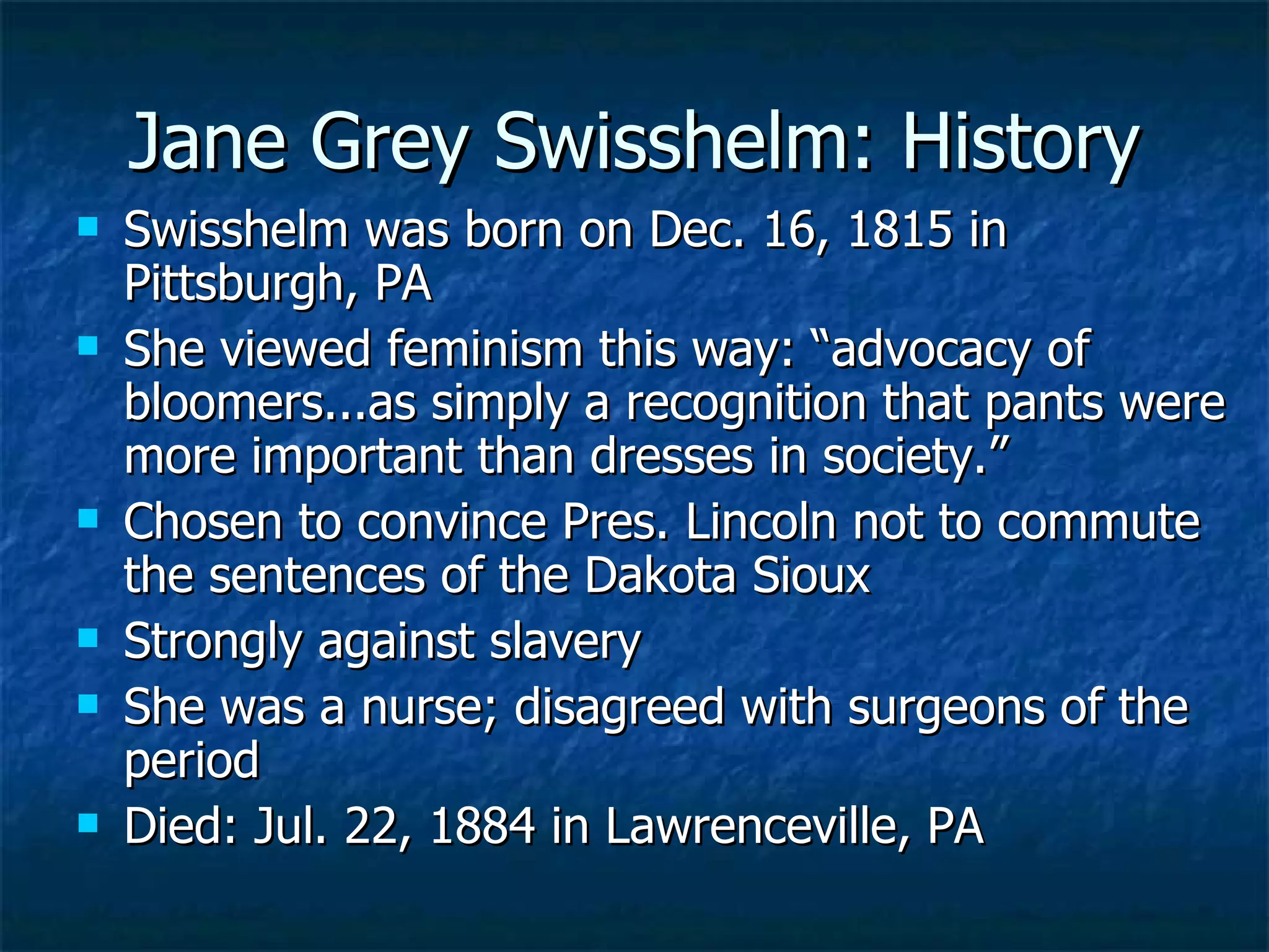 Jane Grey Swisshelm Ppt | PPT