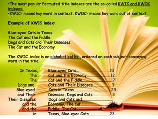 Permuted Title Index | PPT