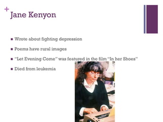 Jane kenyon the suitor | PPTX