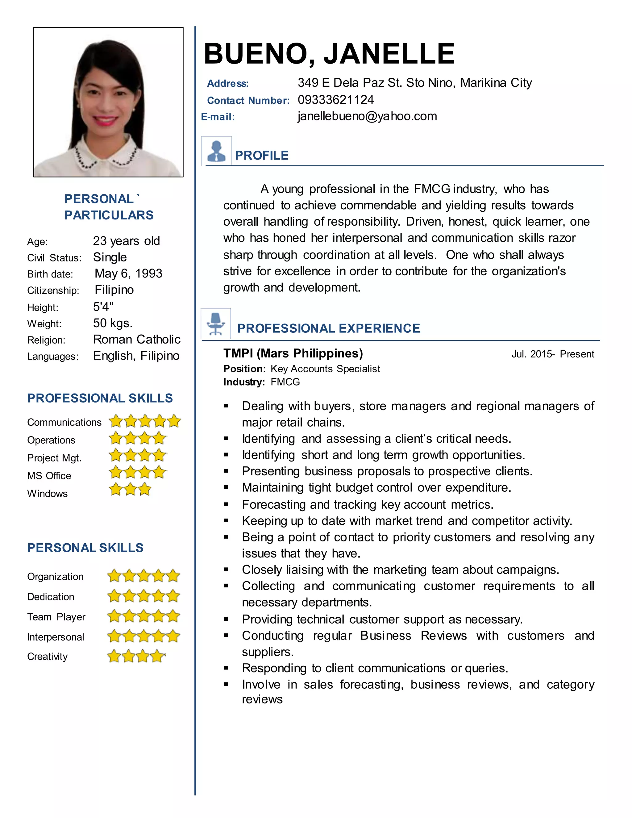 Janelle Bueno CV Updated | DOCX