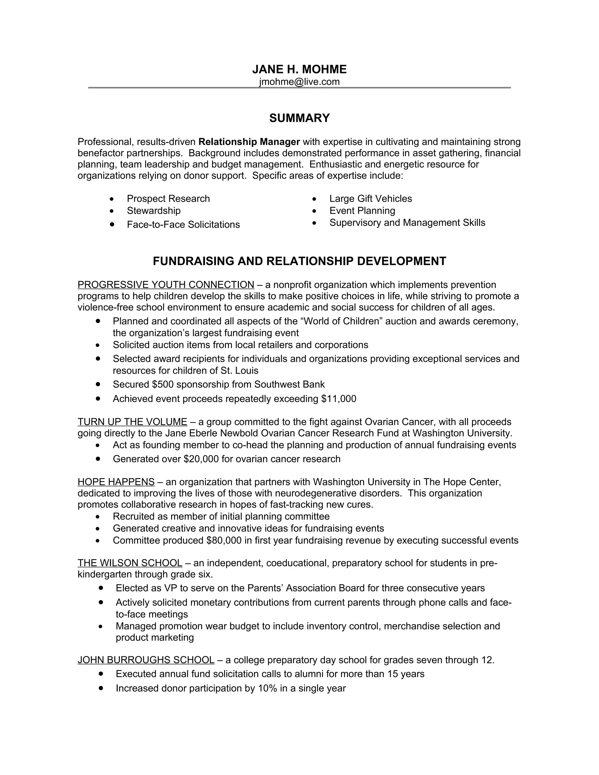 Jane Mohme Public Resume | DOC